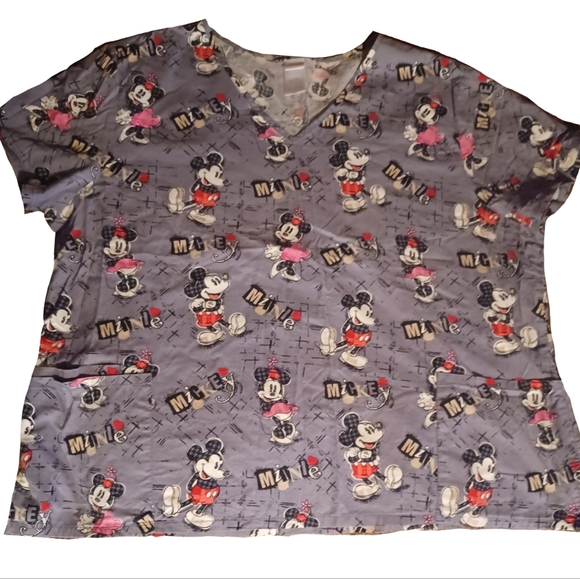 Disney | Tops | Disneys Minnie Mickey Mouse Scrub Top | Poshmark